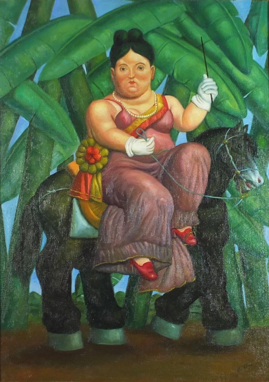 Fernando Botero | Female on horse back | MutualArt