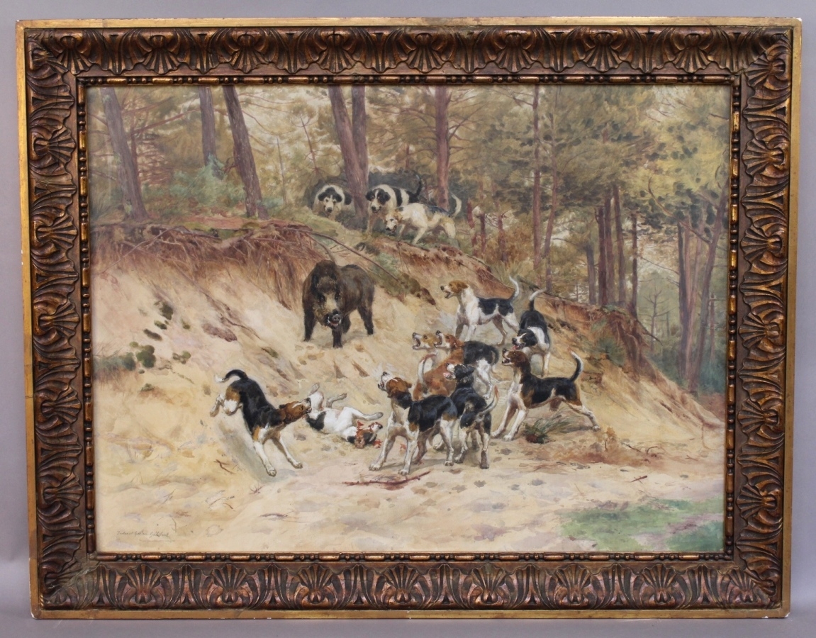 Jules Bertrand Gélibert | L'attaque du sanglier par la meute | MutualArt
