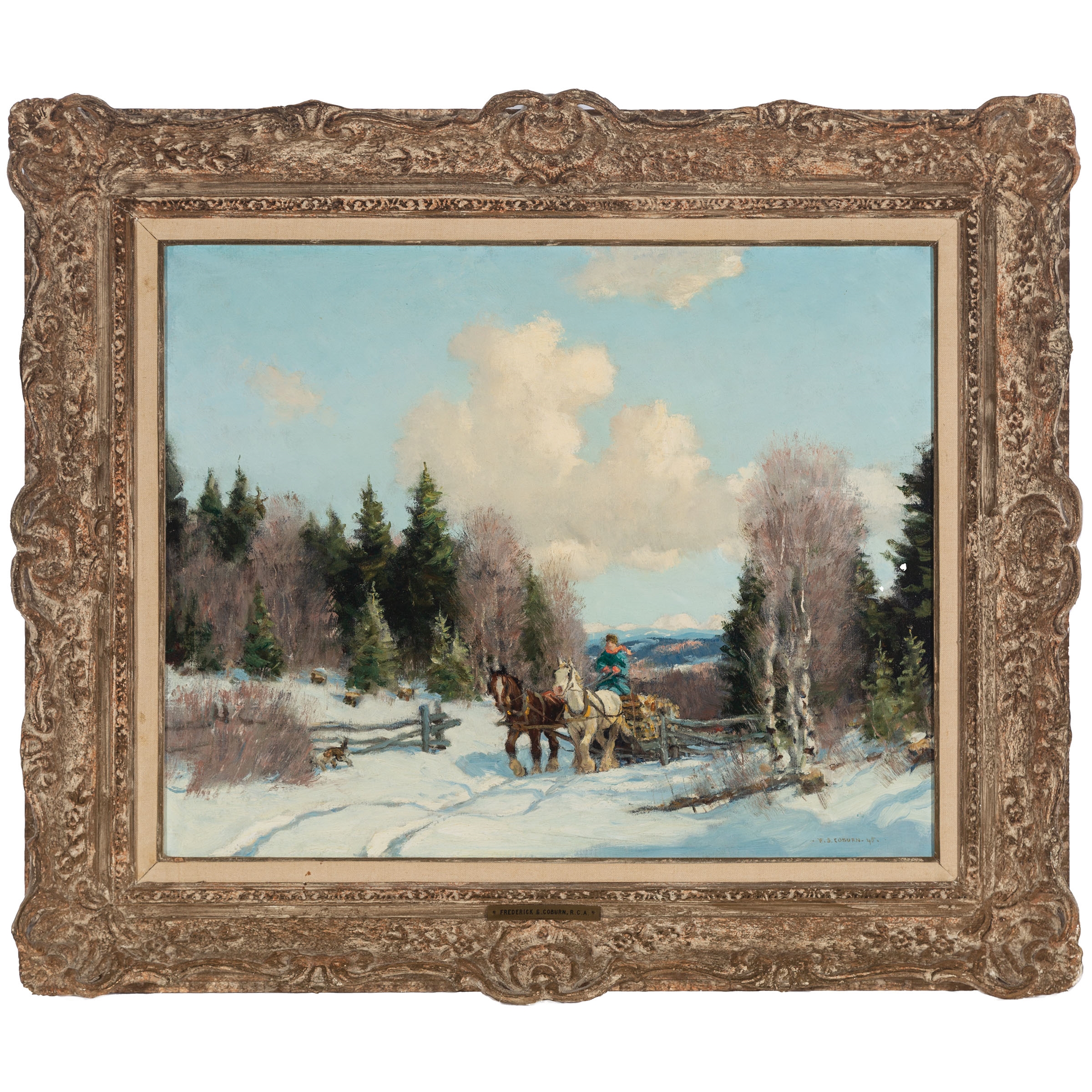 Frederick Simpson Coburn | HAULING LOGS (1945) | MutualArt