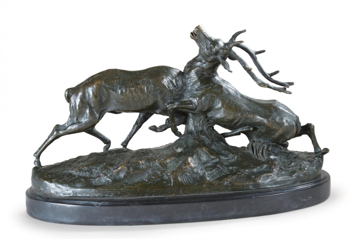 Clovis Edmond Masson | COMBAT DE CERFS | MutualArt