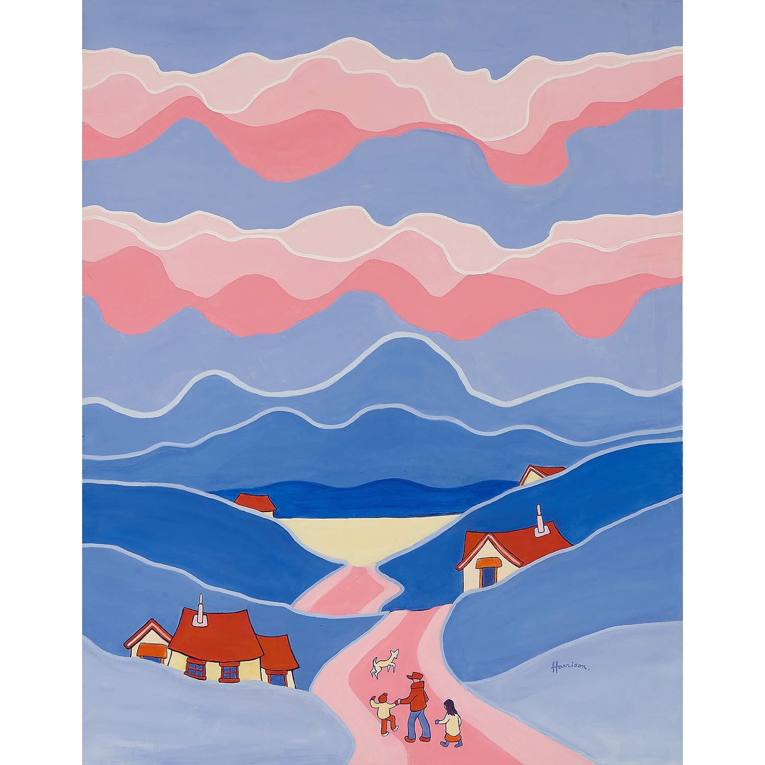 Ted Harrison | SLUMBERING VILLAGE (1987) | MutualArt