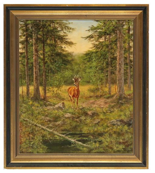 George Majewicz | A Roe Deer in a Forest Glade | MutualArt