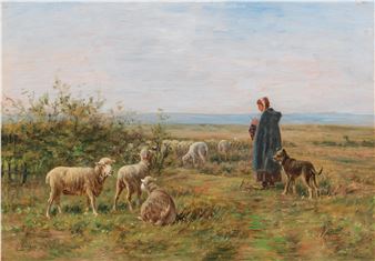 Albert Charpin | Troupeau à Barbizon | MutualArt