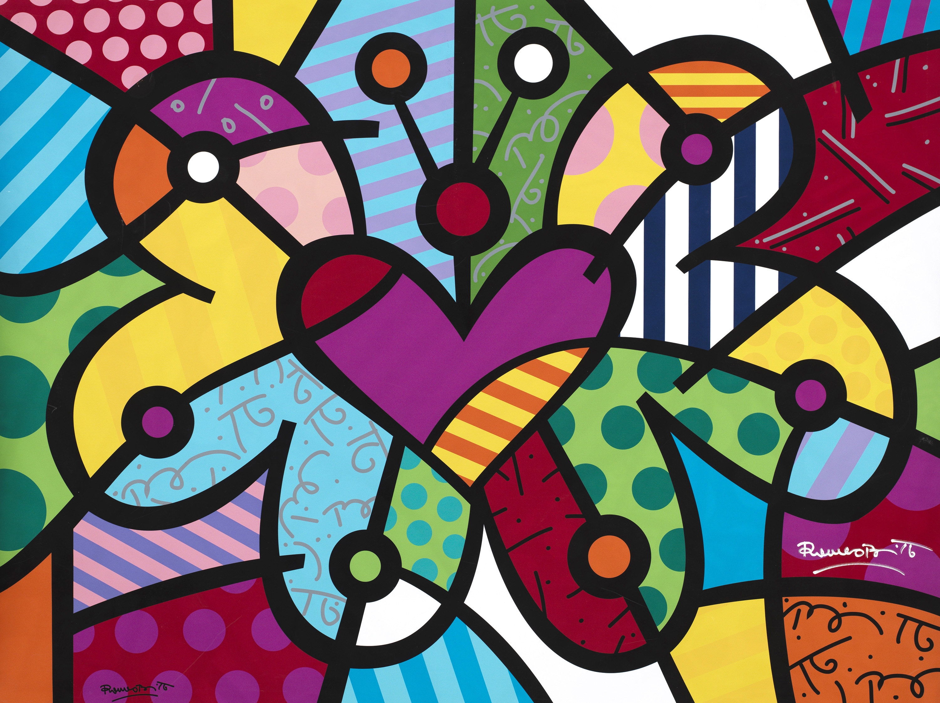 Romero Britto | Heart Butterfly (Herz-Schmetterling). Originaltitel ...