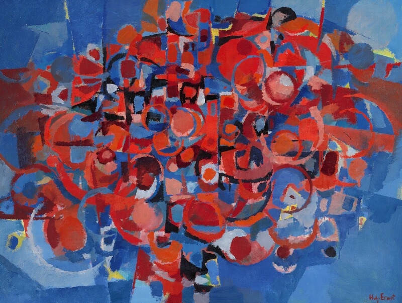 Helge Ernst | “Rød opdækning” (Red - Set Table) (1971) | MutualArt