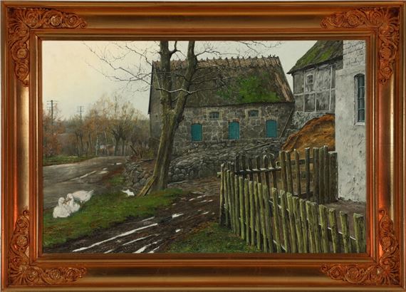 Ole Ring | View from Borup near Rønnede with a hatched house | MutualArt