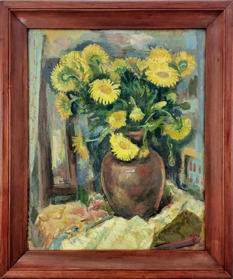 Sam Ostrowsky | Słoneczniki w wazonie (1942) | MutualArt
