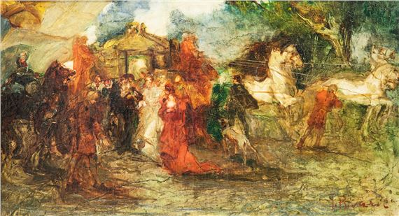 Giuseppe Rivaroli | The Arrival of the Coach | MutualArt