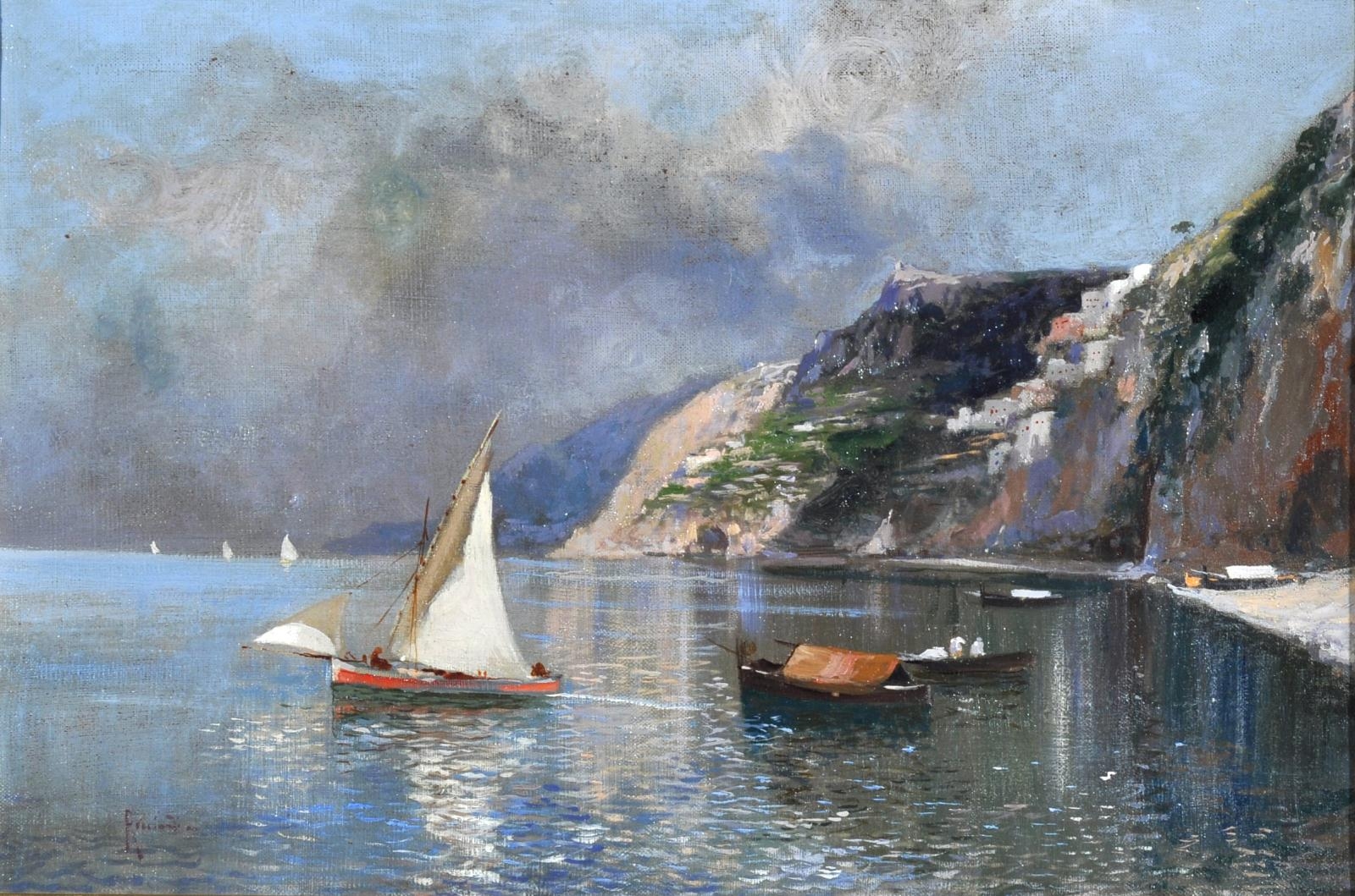 Oscar Ricciardi | Marina con barche | MutualArt