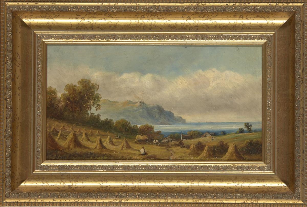 Henry Harris | Two Works: Coastal landscapes with fieldworkers and ...
