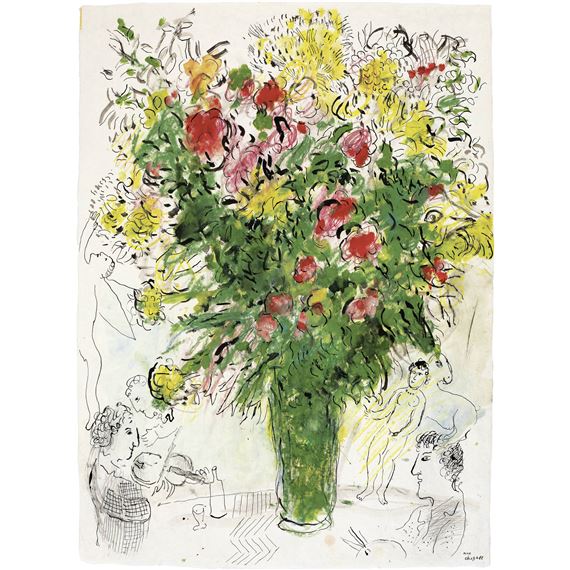 Marc Chagall | Grand bouquet vert du peintre (Circa 1978) | MutualArt