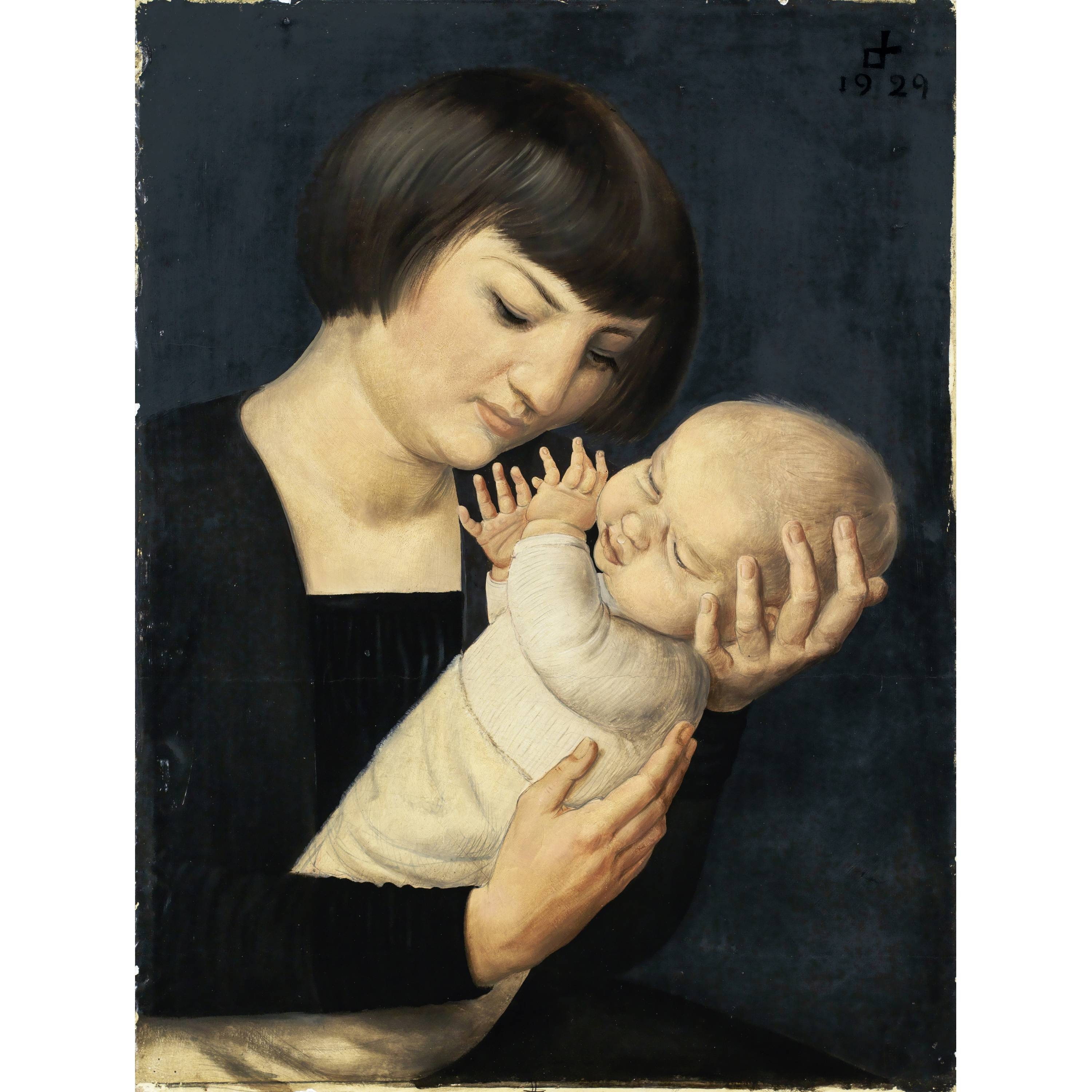 Otto Dix | Martha Dix mit Sohn Jan auf dem Arm (1929) | MutualArt