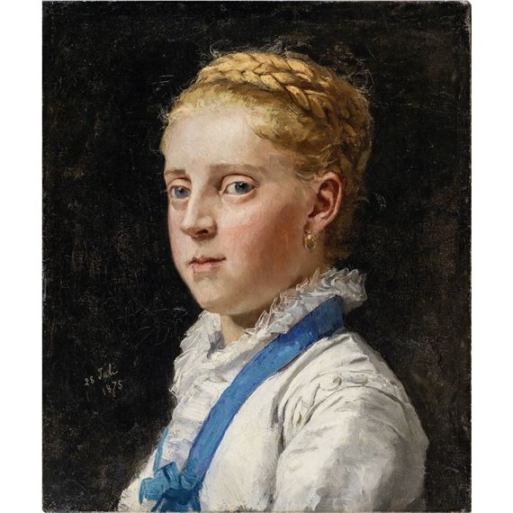 Albert Anker | Bildnis Frieda Moser (1875) | MutualArt