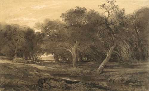 Alexandre Calame | A landscape with trees and a pond. | MutualArt
