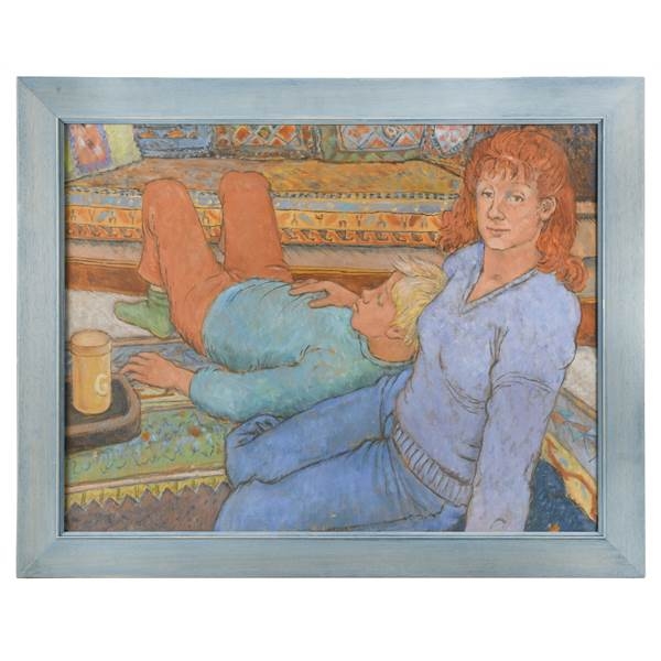 Peter Samuelson | Mother and son in an interior (1993) | MutualArt