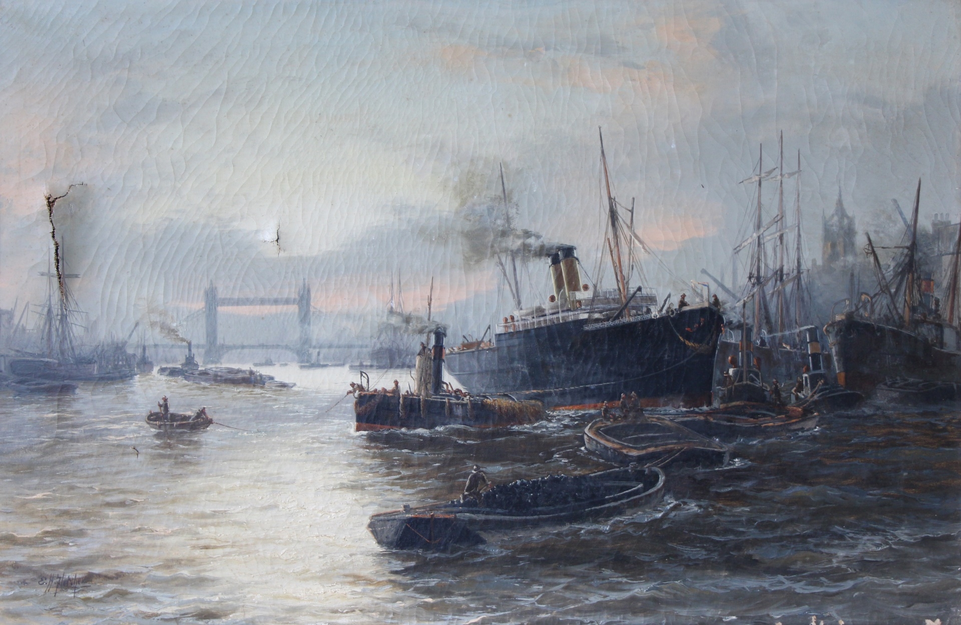 Edward Henry Eugene Fletcher | Thames Port Scene | MutualArt