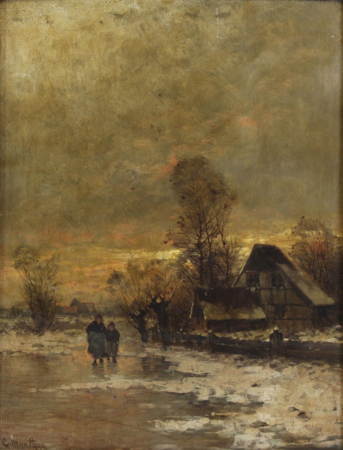 Ludwig Munthe | Sunset over a lake | MutualArt
