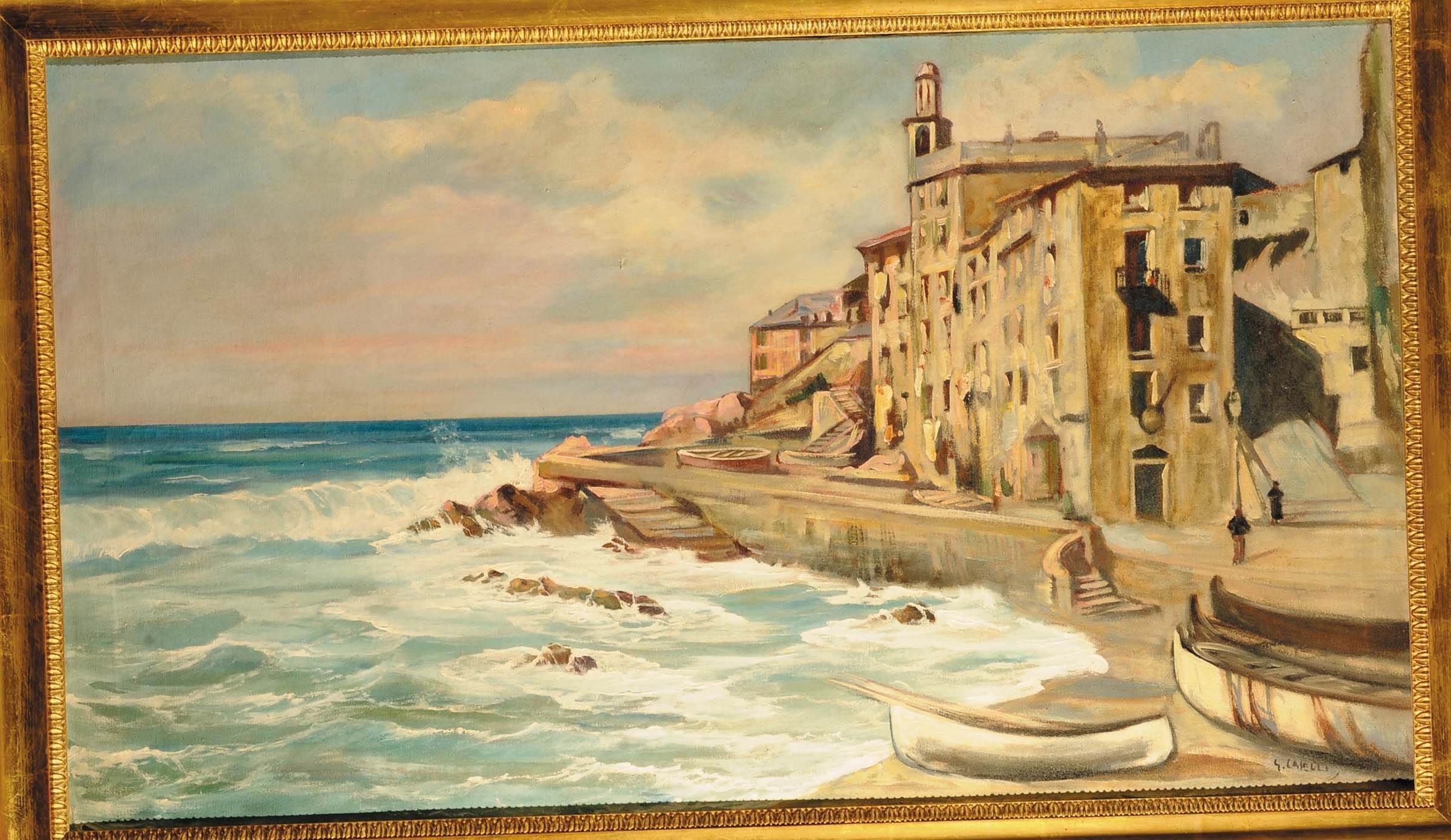 Giuseppe Caselli | Paesaggio sul mare (1940) | MutualArt