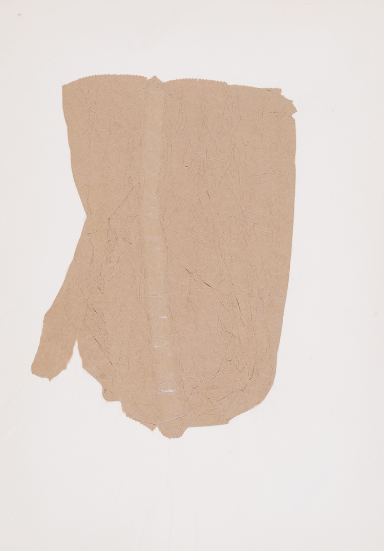 Iain Baxter | Laminated Crumpled Paper Bag on Ringed Paper | MutualArt
