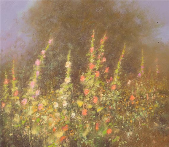 Ray Knaub | Summer Hollyhocks | MutualArt