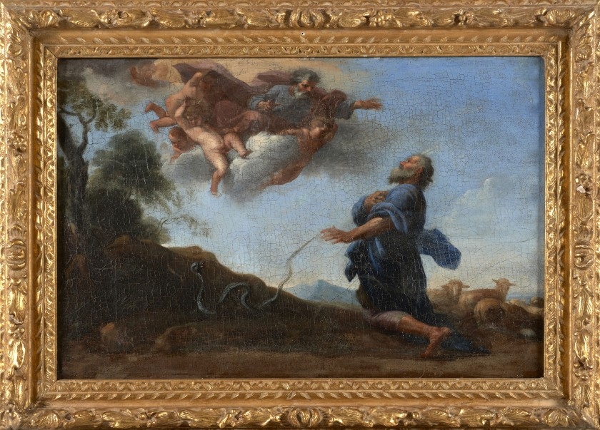 Guillaume Courtois | Dieu changeant le bâton de Moïse en serpent ...