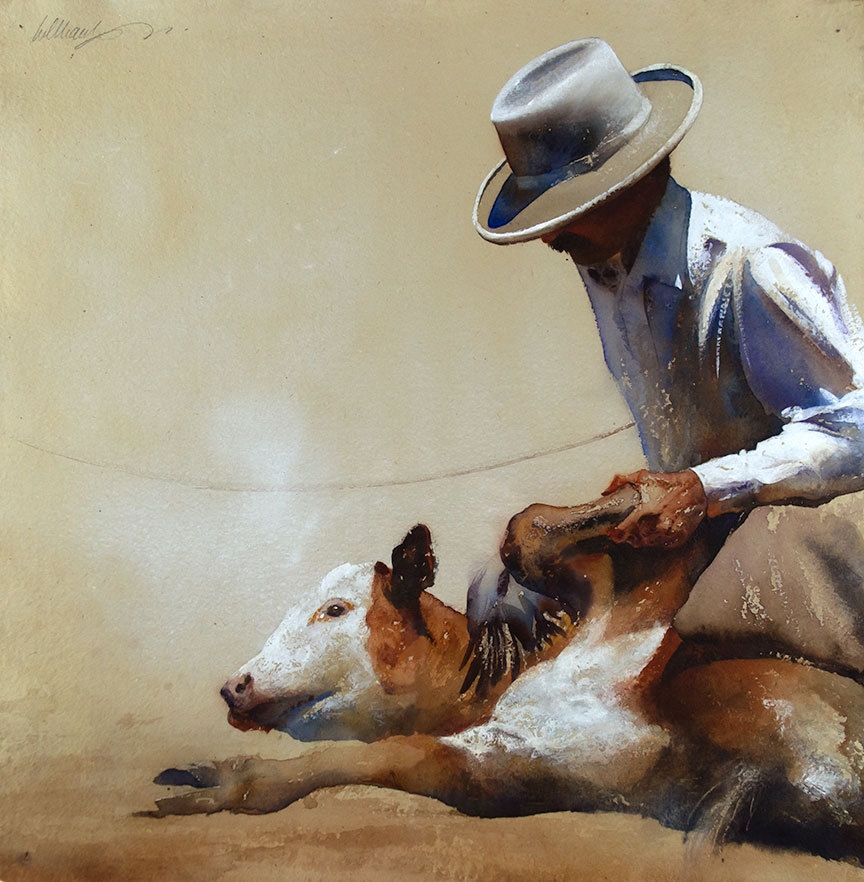 William Matthews | Cowboy with Calf | MutualArt