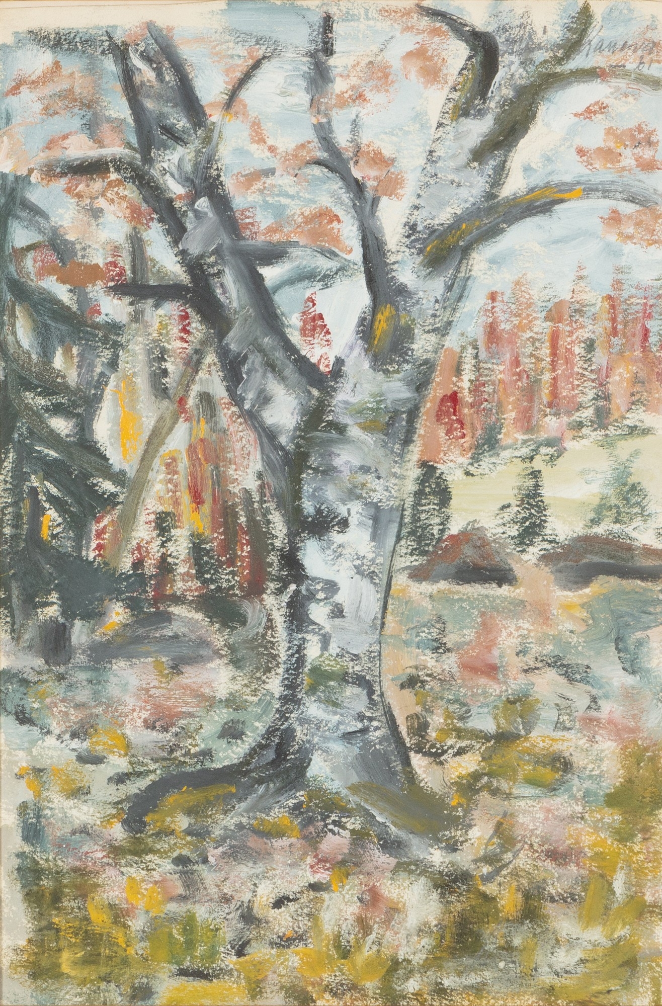 Aimo Kanerva | A tree with two branches (1961) | MutualArt