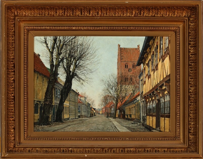 Ole Ring | A view of Kirkestræde with Koege Church | MutualArt