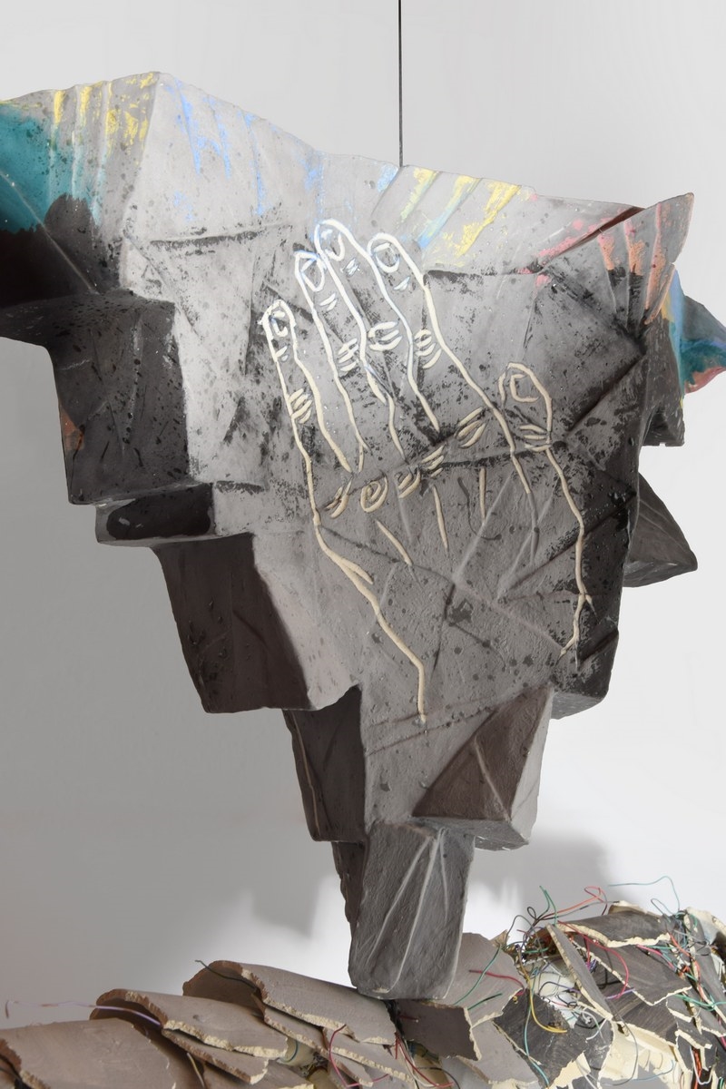 Michael Lucero | Large Hanging Figural Sculpture, 90H (1982) | MutualArt