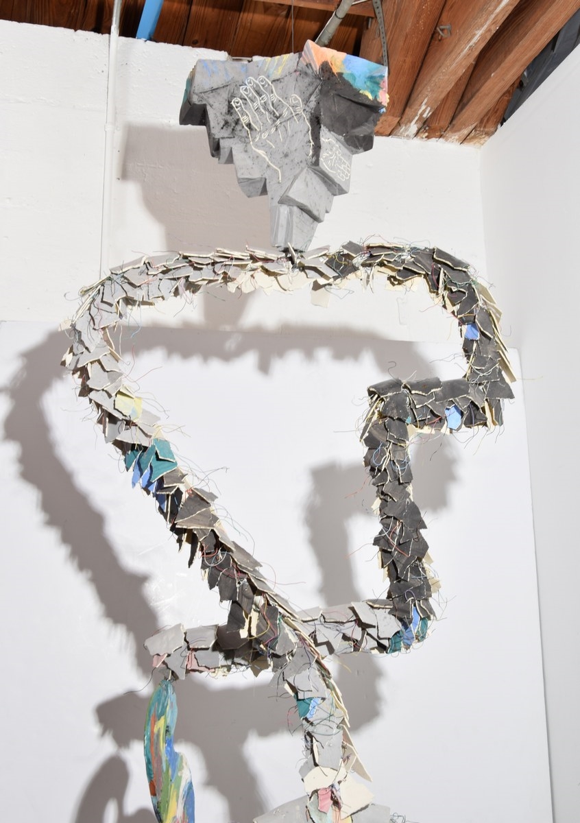 Michael Lucero | Large Hanging Figural Sculpture, 90H (1982) | MutualArt