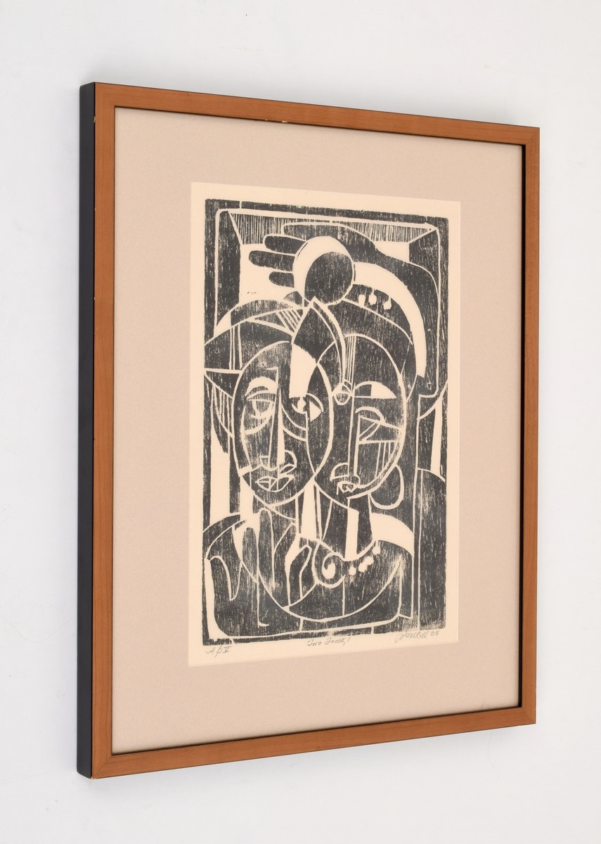 David Clyde Driskell | David Driskell Two Faces I Lithograph, Signed ...