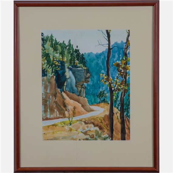 Lawrence Blazey | Mountain Scene with Road | MutualArt