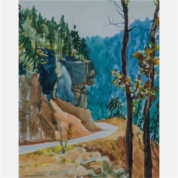 Lawrence Blazey | Mountain Scene with Road | MutualArt