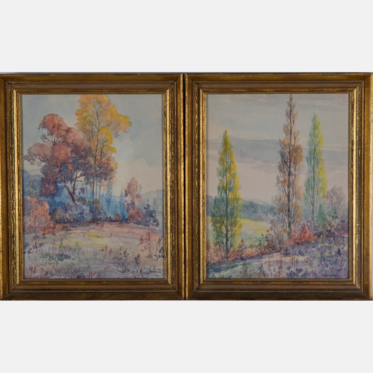 Charles Johan Bergstrom | Two Landscapes with Trees | MutualArt