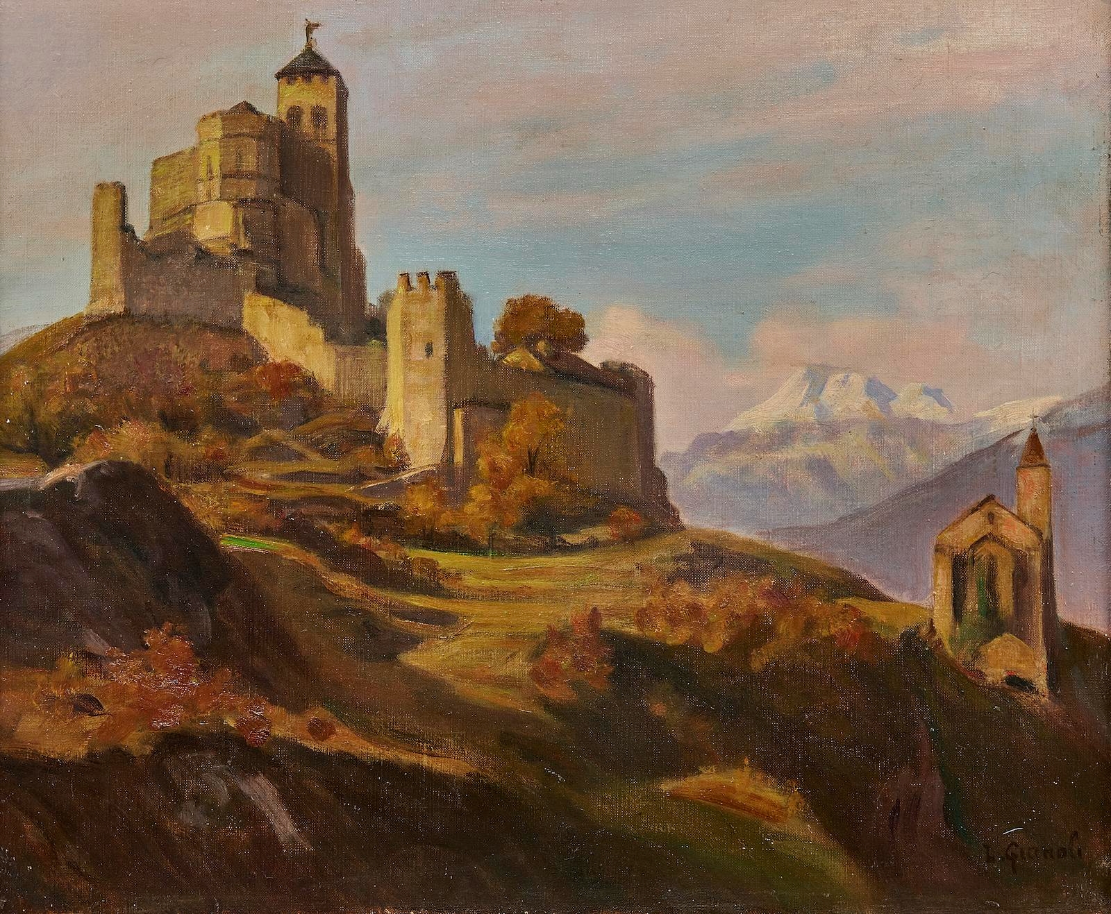 Louis Gianoli | Vue de la Basilique de Valère à Sion | MutualArt