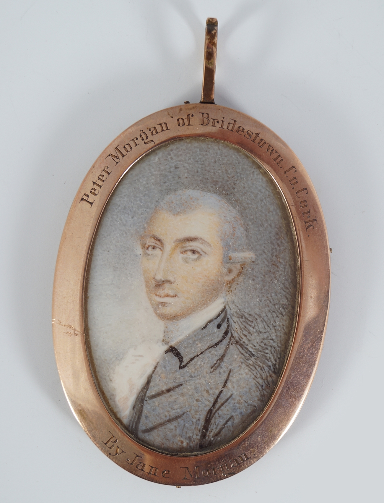 Jane Morgan | Oval portrait miniature of Peter Morgan | MutualArt