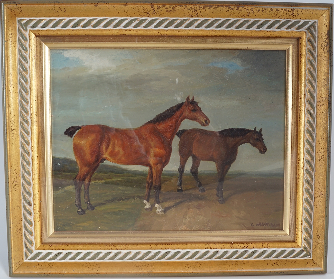 C. Harrison | Two horses in a landscape | MutualArt
