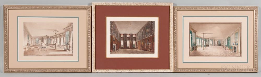 James Stephanoff | Three Framed Etchings of Historic Interiors | MutualArt