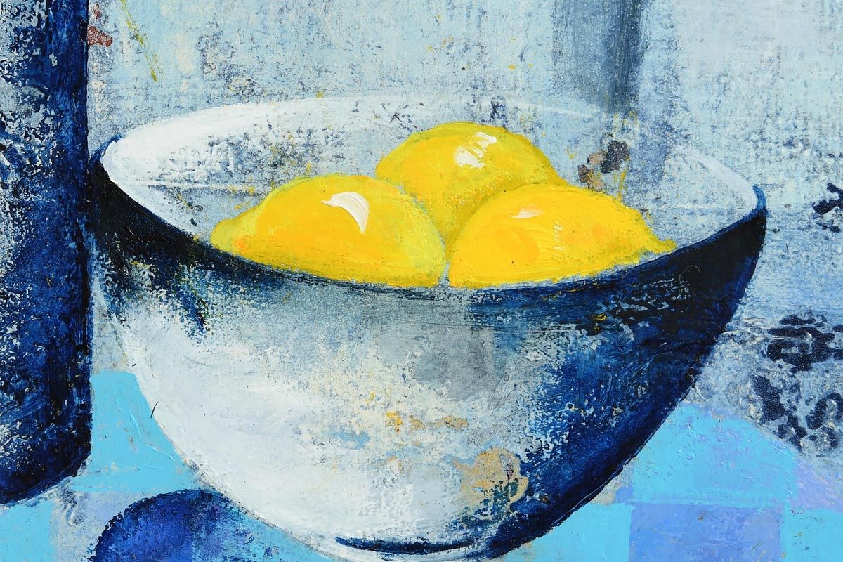 David Gordon Hughes | Still Life, Irises and Lemons | MutualArt