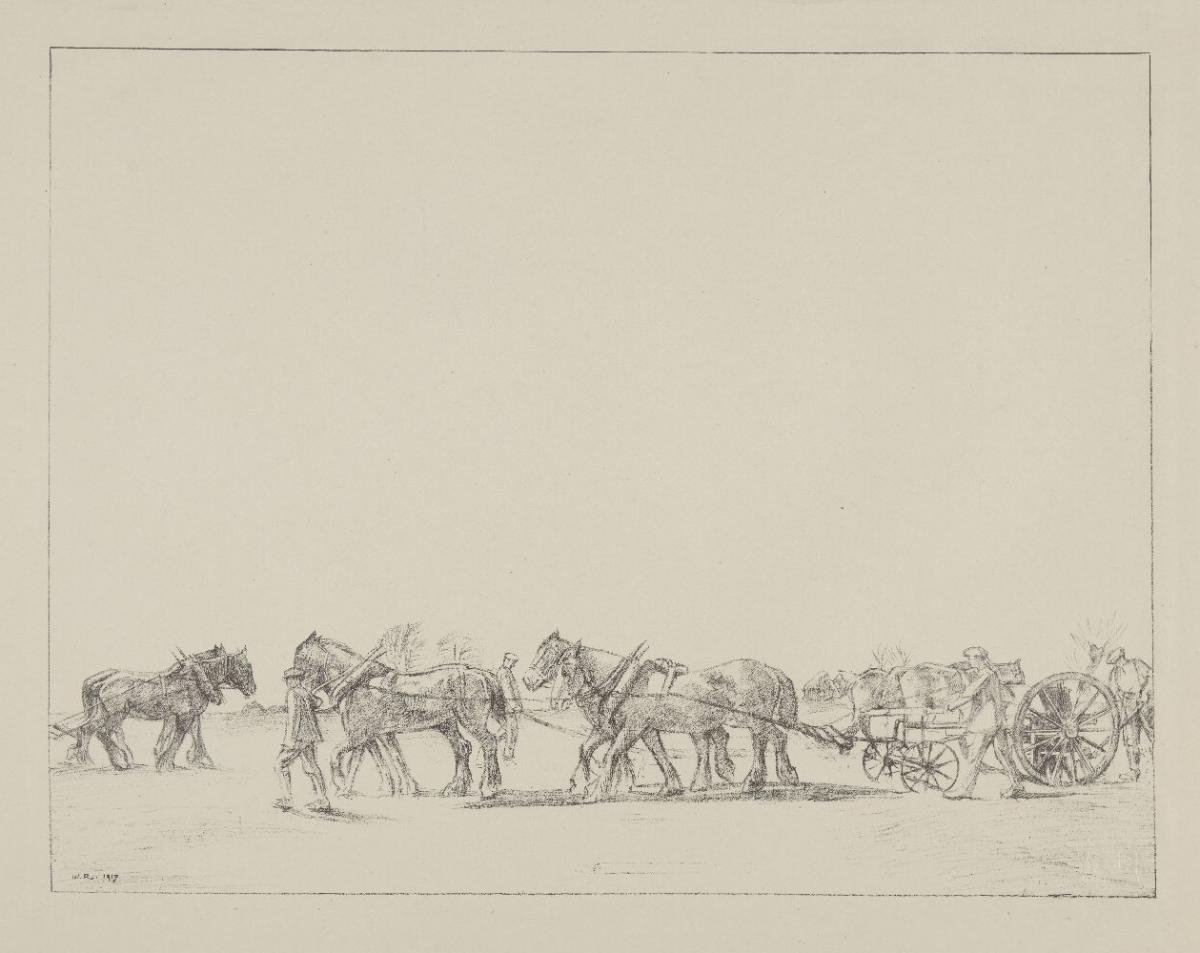 Sir William Rothenstein | Five Works: Timber-hauling (1917) | MutualArt