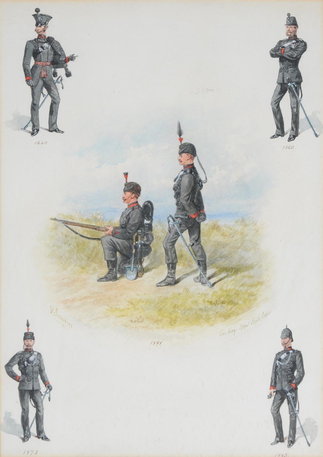 Richard Simkin | The 2nd Batallion the 60th Rifles, the King's Royal ...