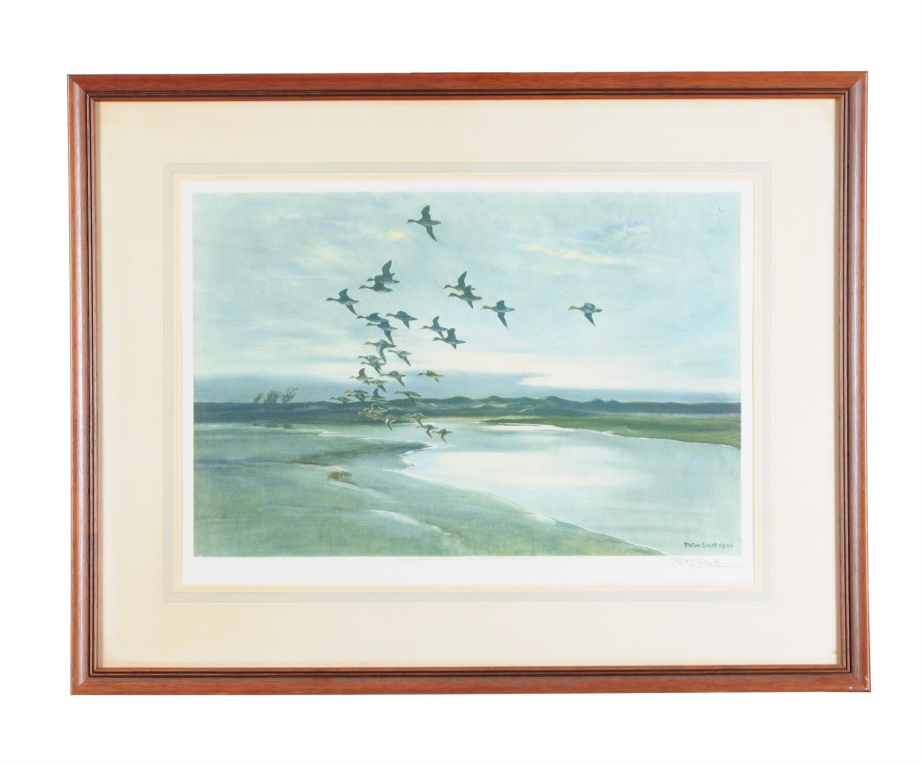 Peter Markham Scott | Two Works: High Tide - Wild Swans; Mallards Going ...