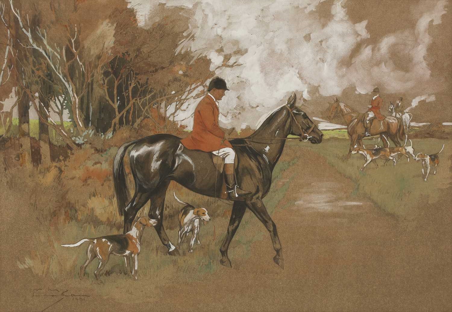 British School, 20th Century | A huntsman and his hounds (1937) | MutualArt
