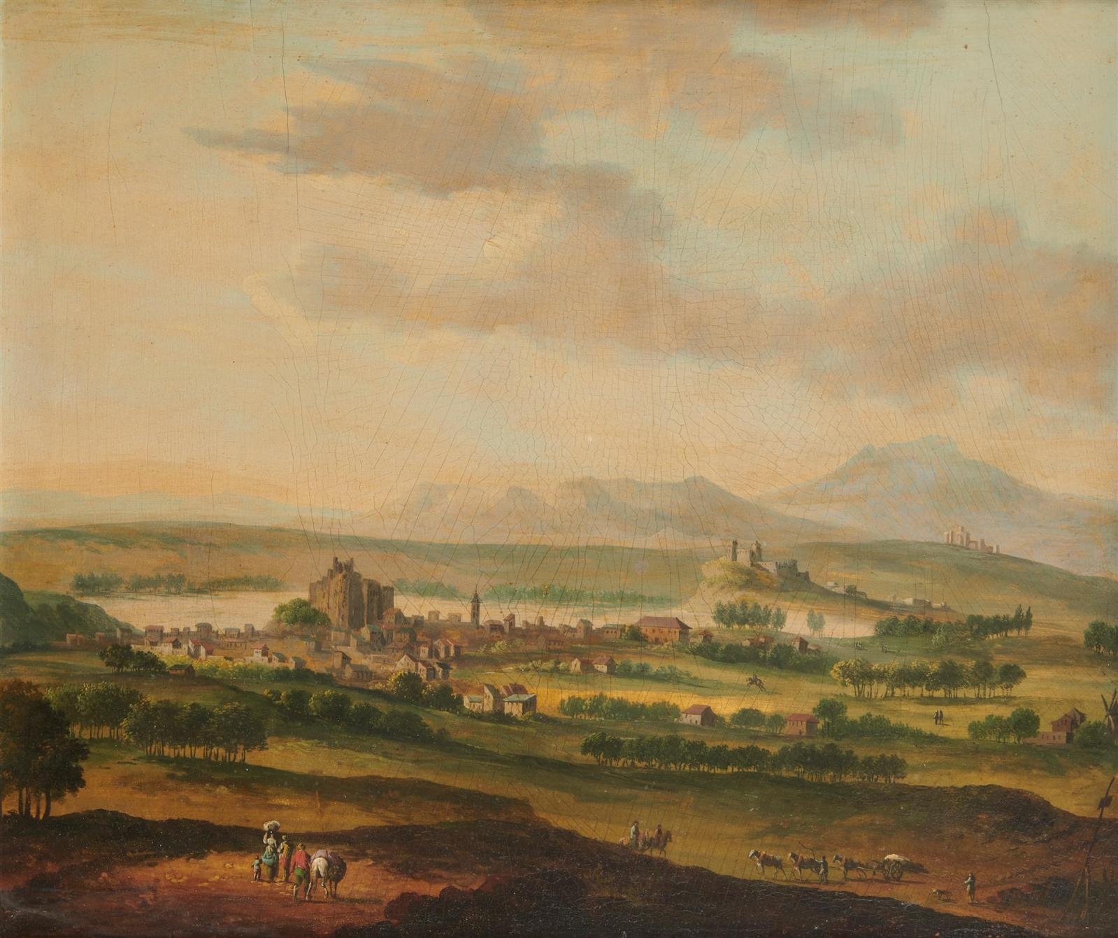 Robert Griffier | Village autour d'un chateau fort | MutualArt