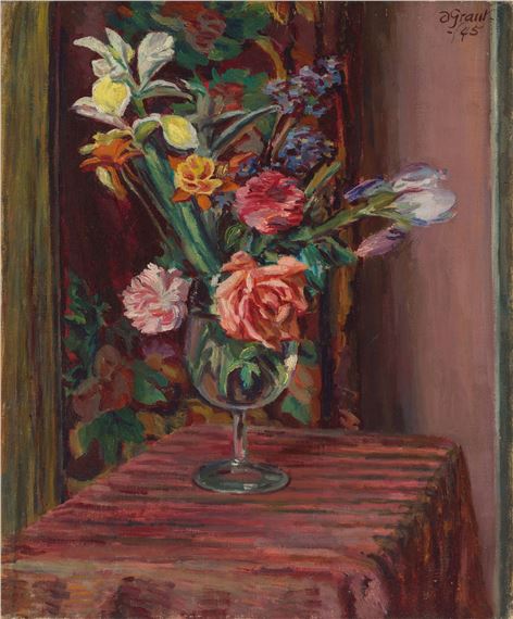Duncan Grant | Still life of spring flowers (1945) | MutualArt