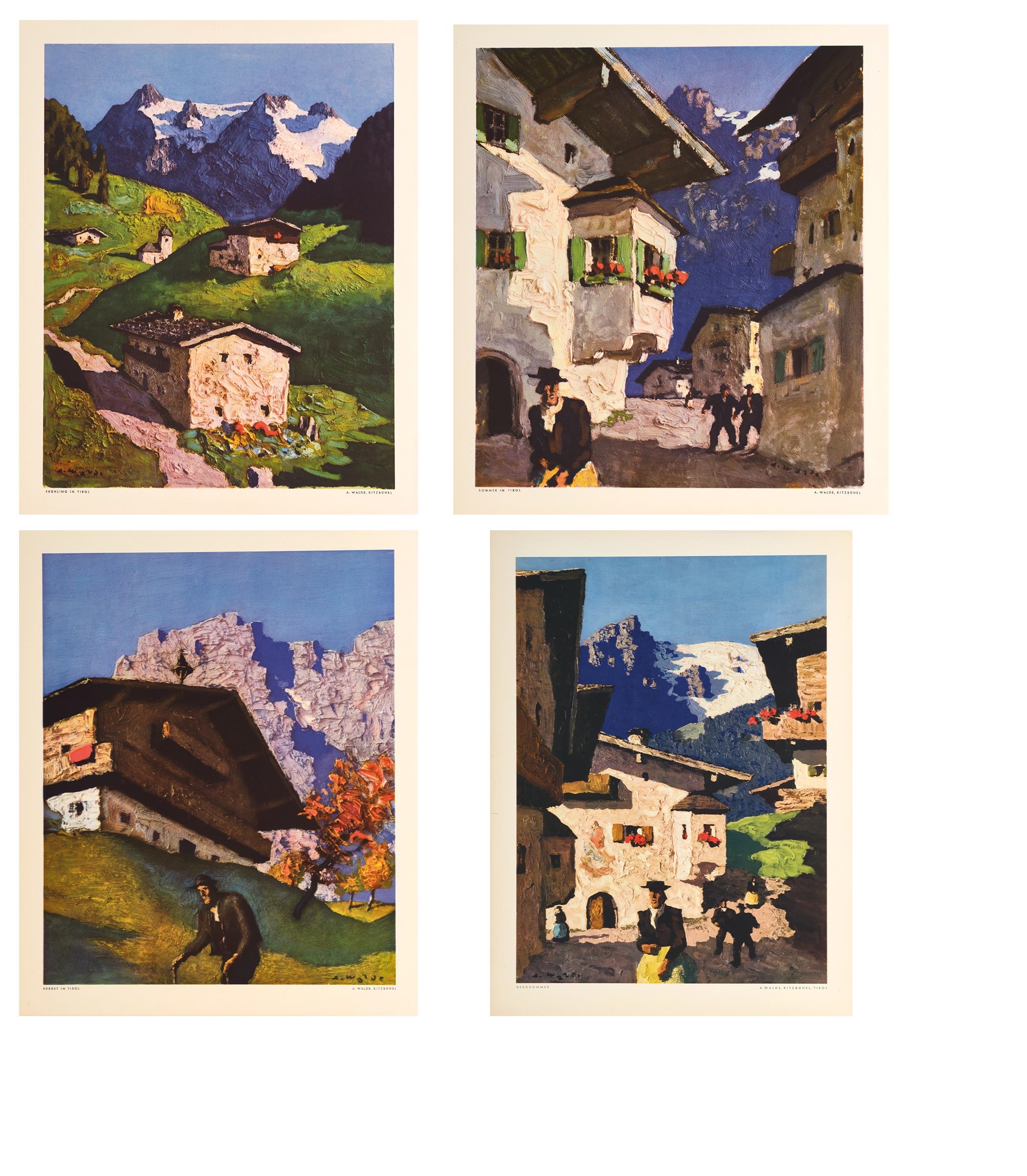 Alfons Walde | Four works : Frühling in Tirol, Sommer in Tirol, Herbst ...