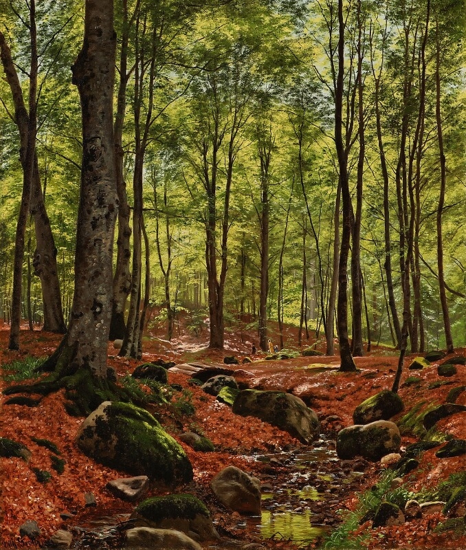 Georg Vilhelm Arnold Groth | “Fra Skoven ved Hellebæk. September” (1888 ...