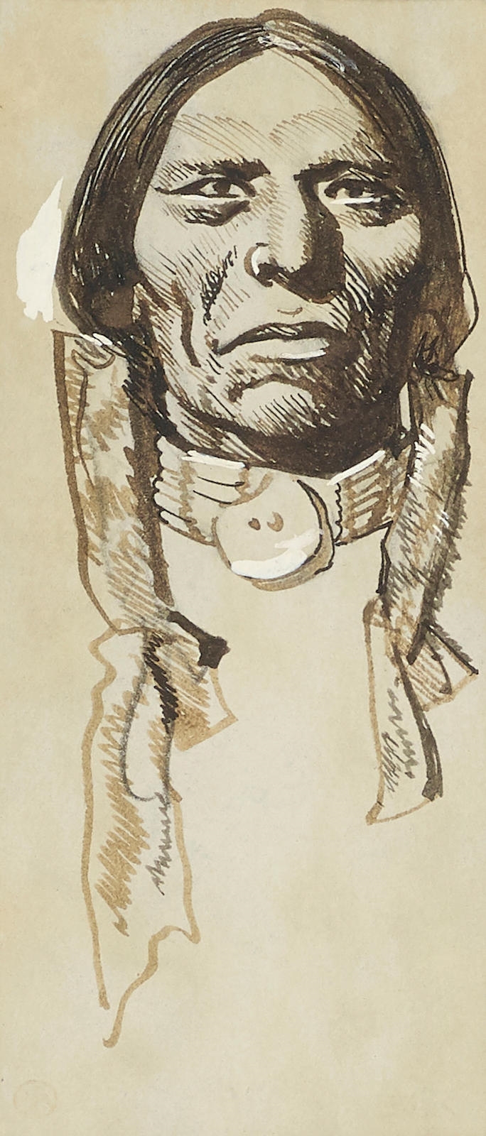 Maynard Dixon | Portrait of an Indian Brave | MutualArt