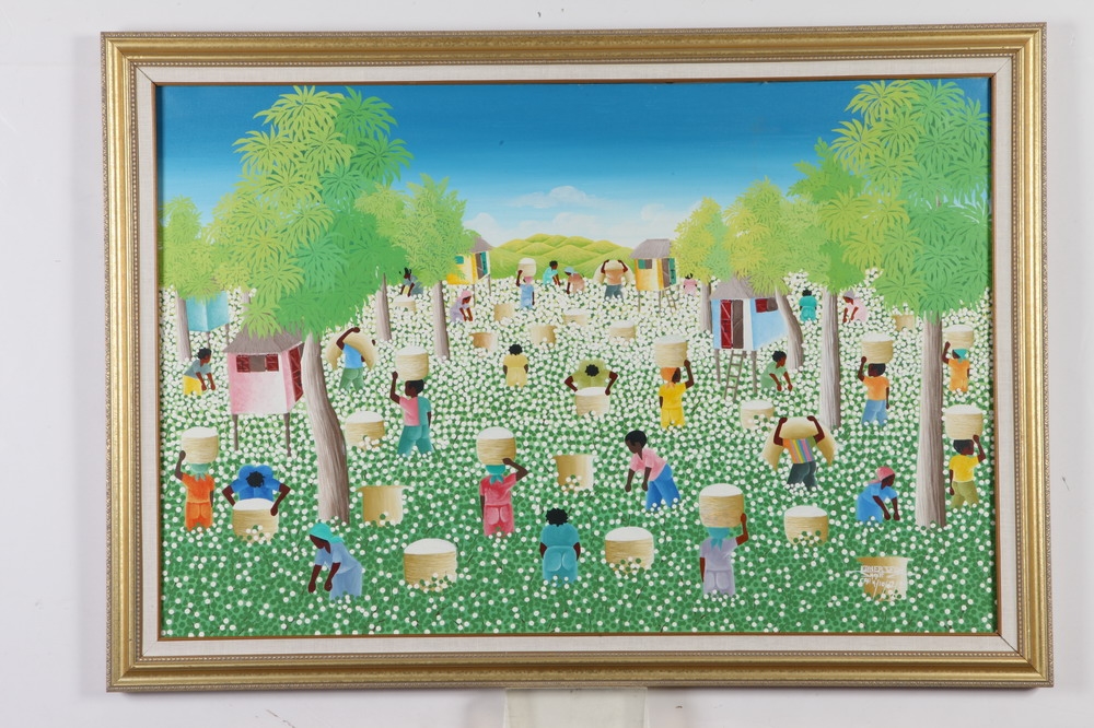 Jean Edner Cadet | COTTON PICKERS IN HAITIAN FIELD | MutualArt