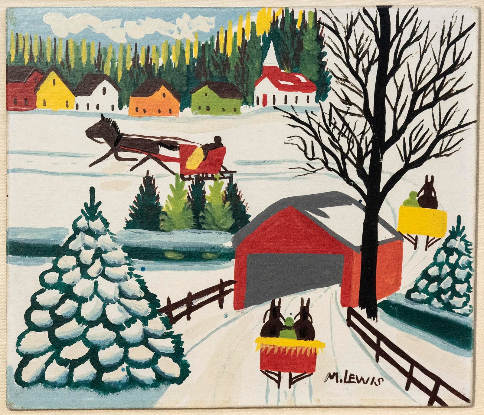 Maud Lewis | Covered Bridge in Winter | MutualArt